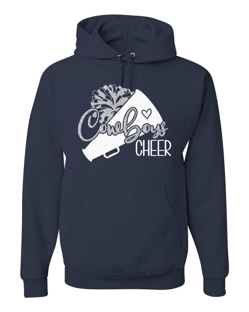 Addison Cowboys Cheer Glitter - Hooded Sweatshirt - YOUTH – Addison ...